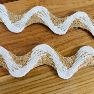 Wide Jumbo RIC RAC, Jute and White. Sold by the Yard. 1 1/4 Inch Wide ...