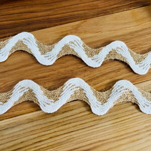 Wide Jumbo RIC RAC, Jute and White. Sold by the Yard. 1 1/4 Inch Wide ...