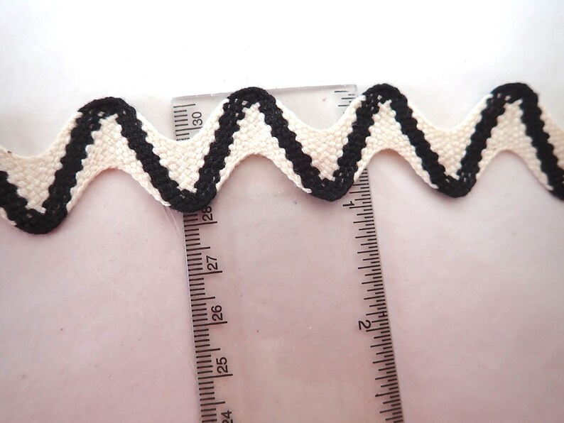 Wide Jumbo RIC RAC Black Stripe on White. Sold by the Yard. 1 - Etsy