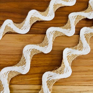 Wide Jumbo RIC RAC, Jute and White. Sold by the Yard. 1 1/4 Inch Wide ...