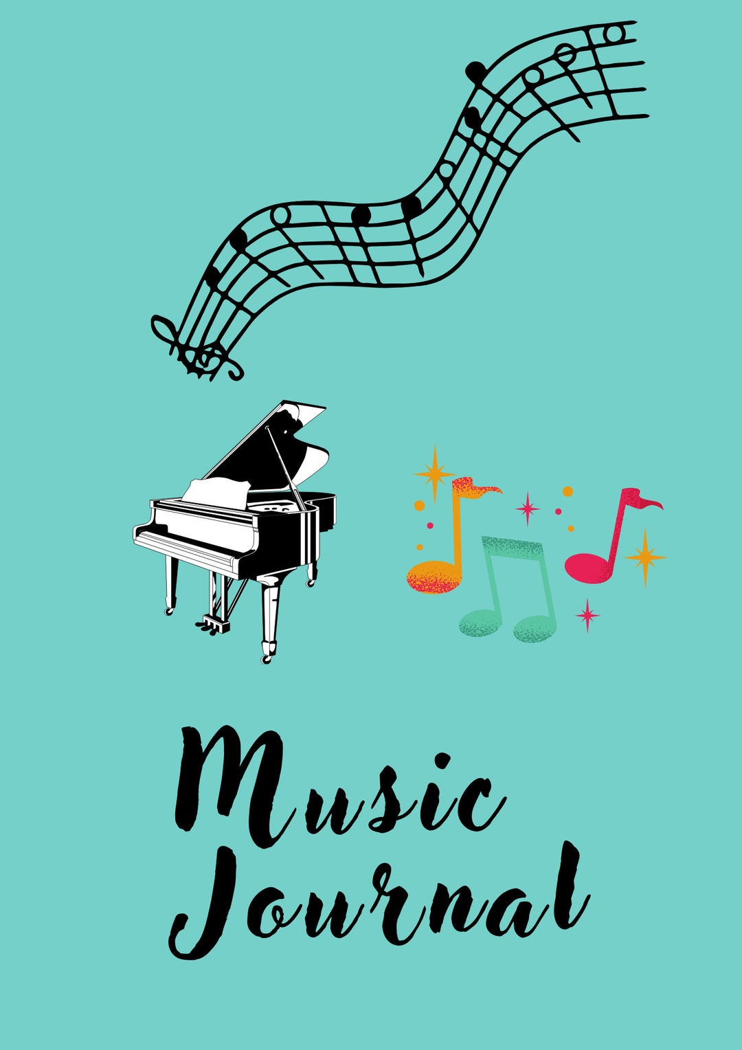 MUSIC JOURNAL, Printable, Note, Piano Chord, Lyrics, Download, A4 - Etsy