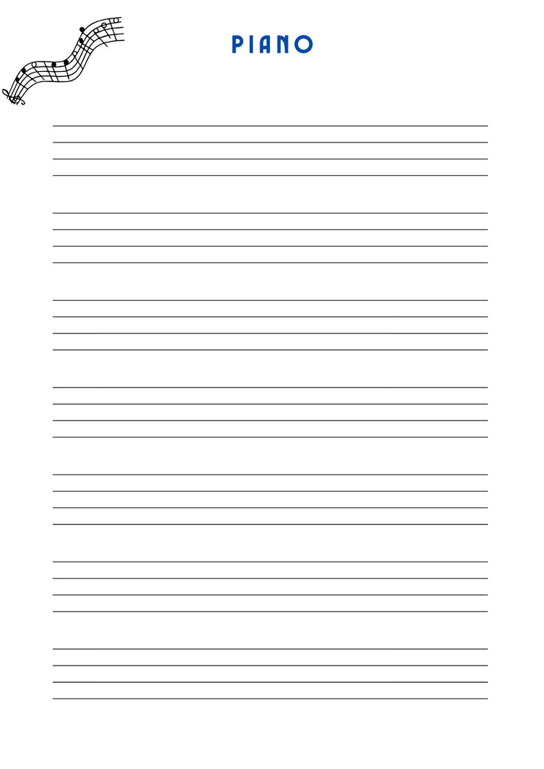 MUSIC JOURNAL, Printable, Note, Piano Chord, Lyrics, Download, A4 - Etsy