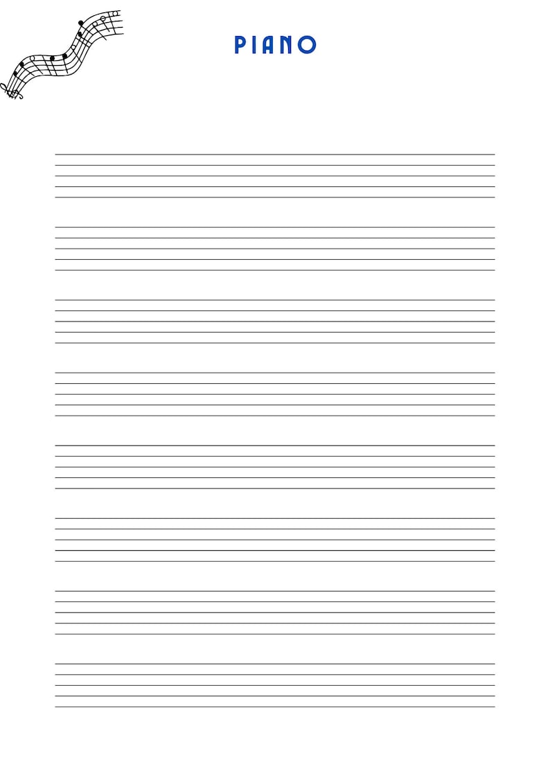 MUSIC JOURNAL, Printable, Note, Piano Chord, Lyrics, Download, A4 - Etsy