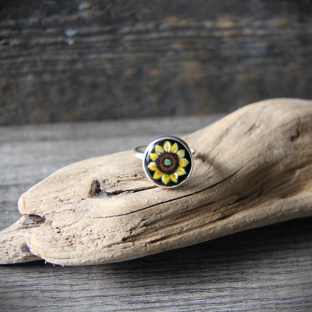 Little Sunflower - Sterling Silver Ring - Unique Jewelry Gift - Boho ...