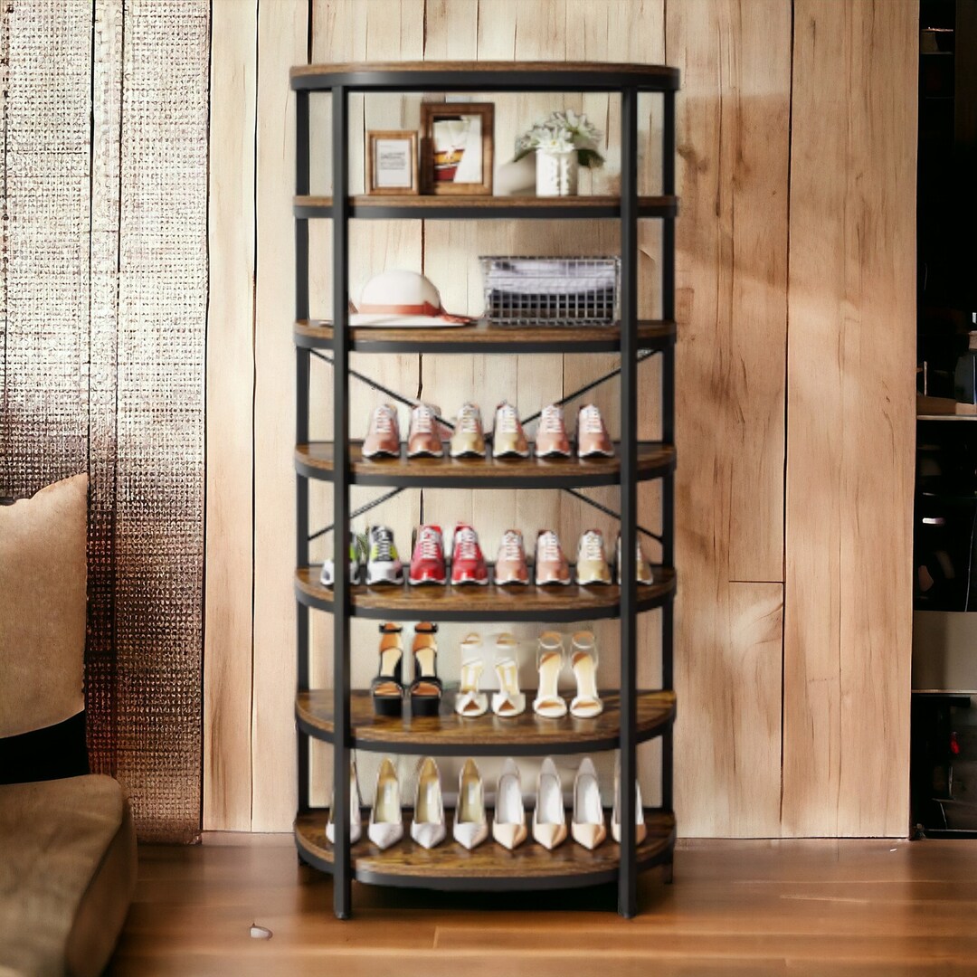 Vertical Shoe Rack, Tall Shoe Storage Organizer, Shoe Shelf Wood Shoe ...