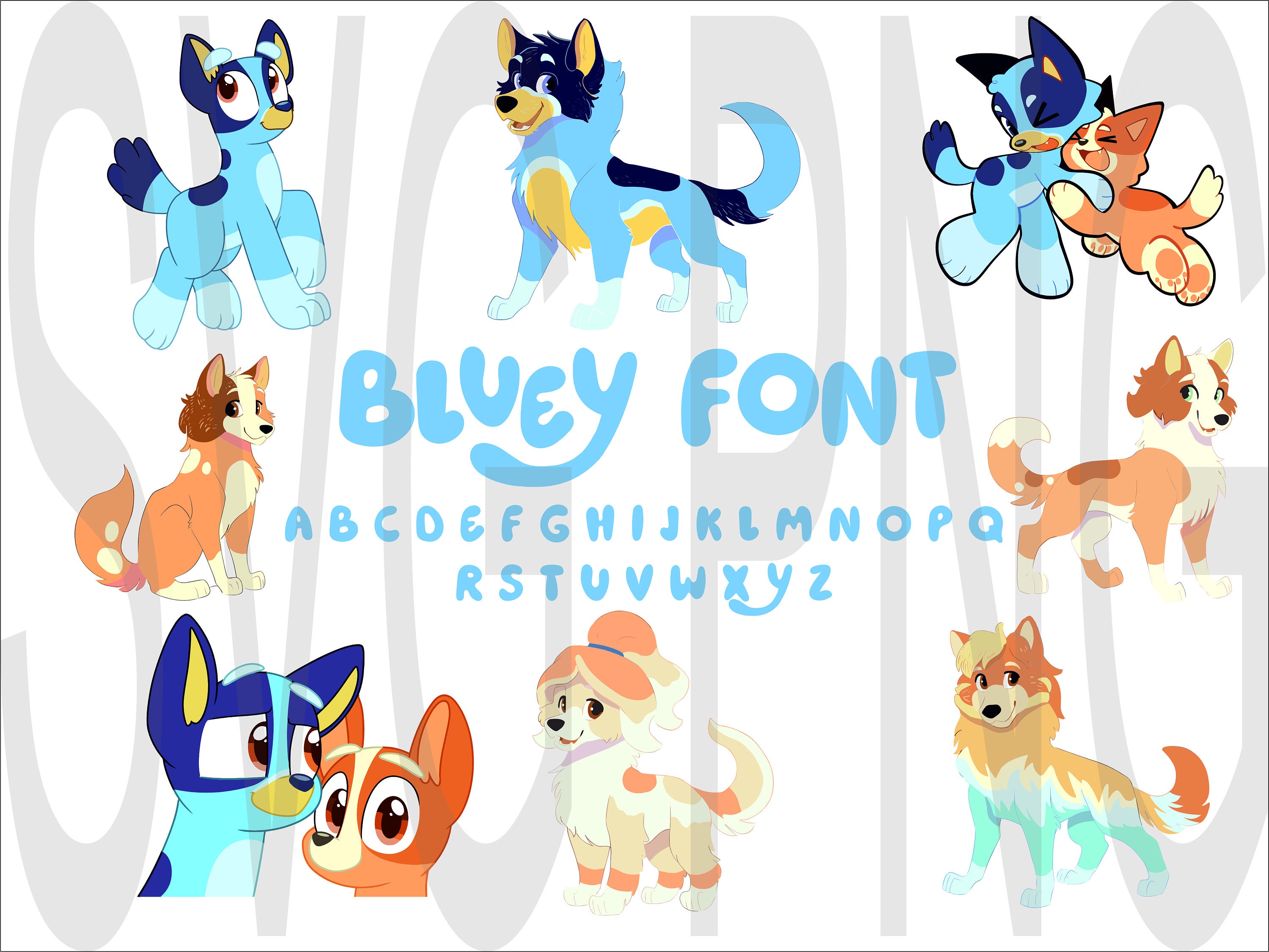 Bluey Font Pack, Birthday Font, Invitation Font, Digital Font, Cricut ...