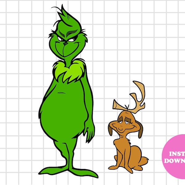 The Grinch and Max Clipart - Etsy