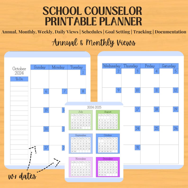 Printable* School Counselor Digital Planner Composition and Pastel ...