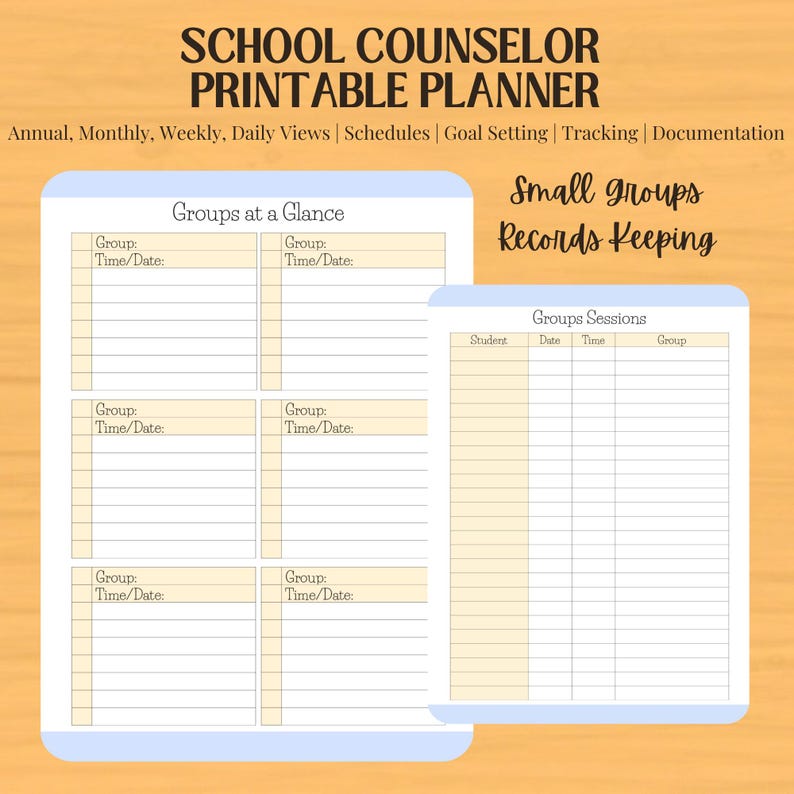 Printable School Counselor Digital Planner Composition and Pastel ...