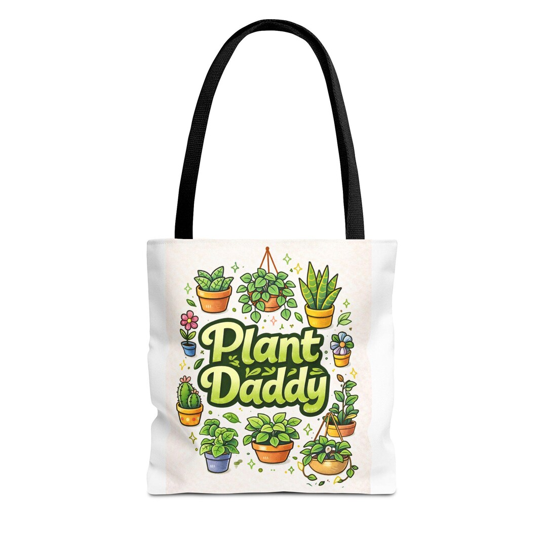 Plant Daddy Tote Bag | Botanical Plants Illustration, Potted Succulents ...