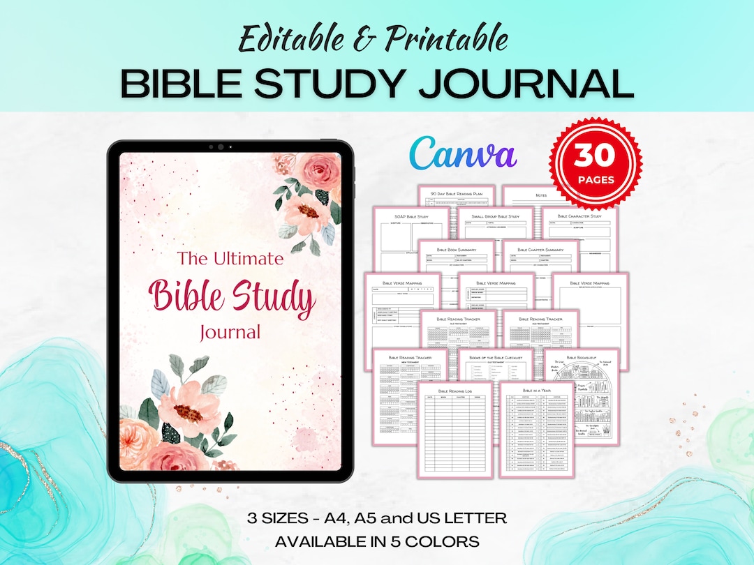 Bible Study Journal Guide Template Printable Bible Verse Mapping SOAP ...