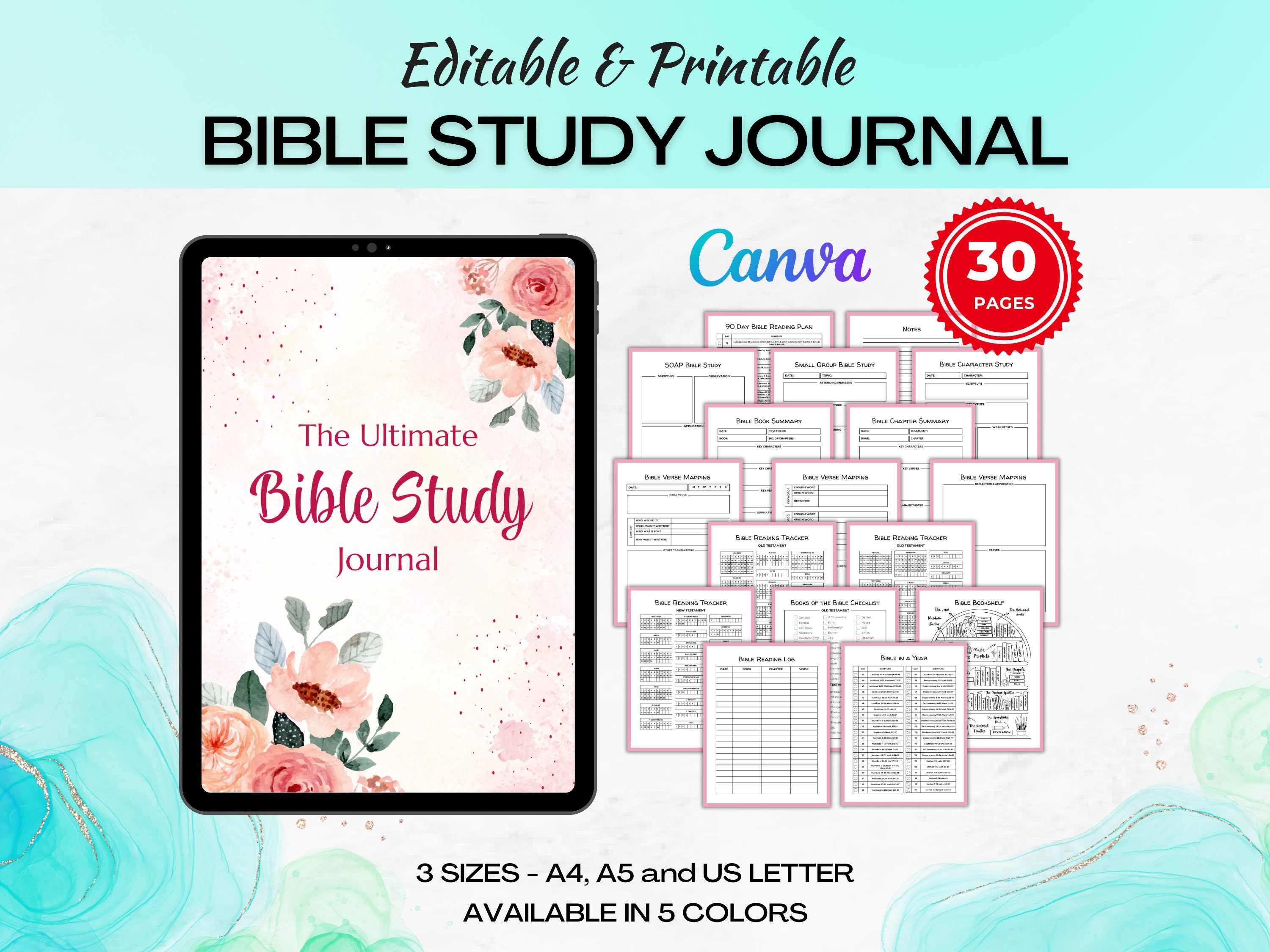 Bible Study Journal Guide Template Printable Bible Verse Mapping SOAP ...