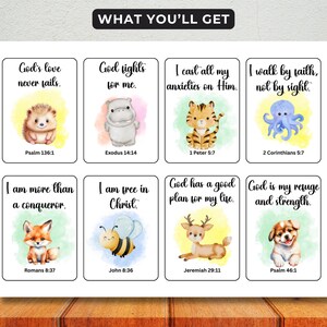 Bible Verse Affirmation Cards for Kids – Cute Animal Scripture Cards ...