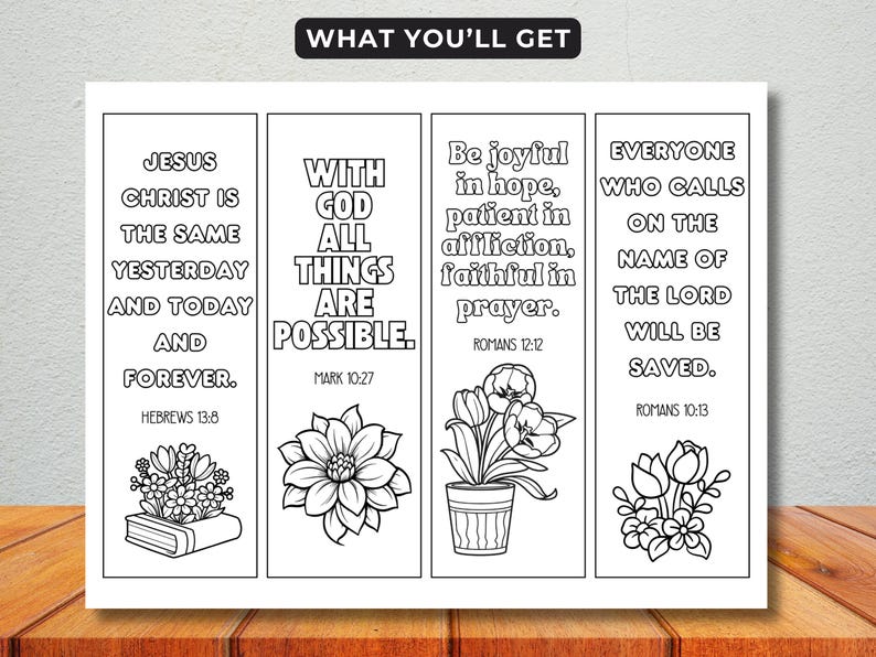 Printable Bible Verse Coloring Bookmarks for Kids – Christian Scripture ...
