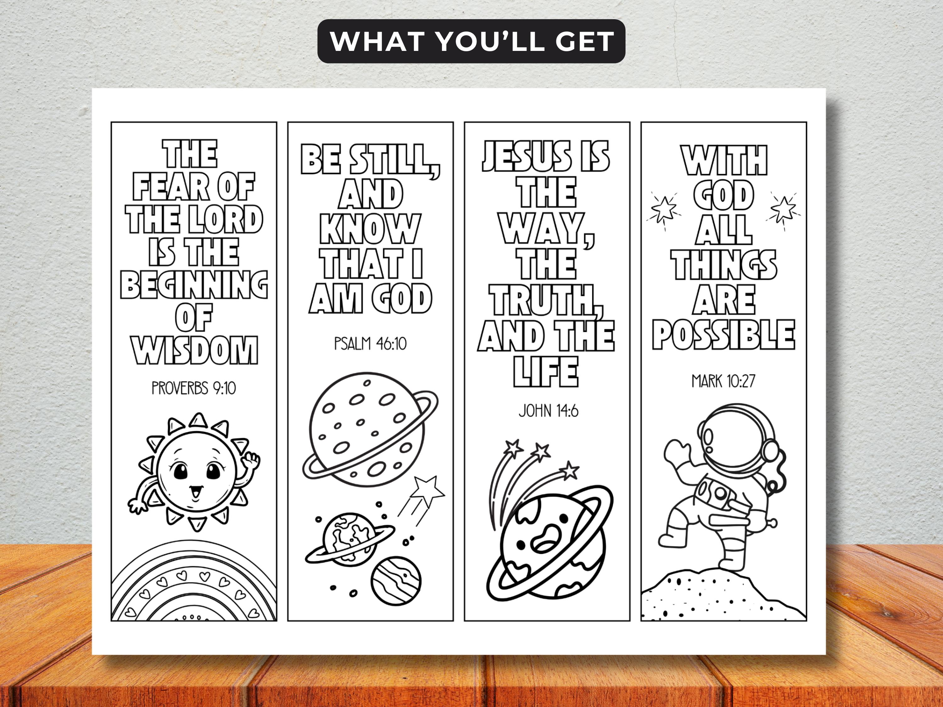 Printable Bible Verse Coloring Bookmarks for Kids – Christian Space ...