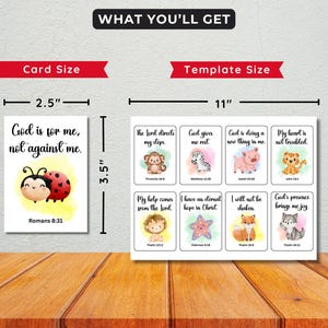 Bible Verse Affirmation Cards for Kids – Cute Animal Scripture Cards ...