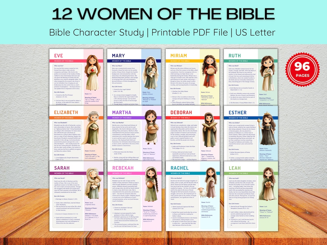 Bible Study Guide Template | Women of the Bible Study Pack | Bible Character Study | Printable ...
