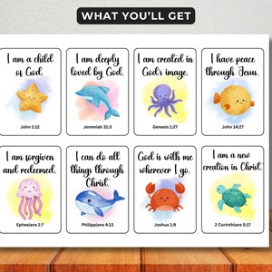 Bible Verse Affirmation Cards for Kids – Cute Animal Scripture Cards ...