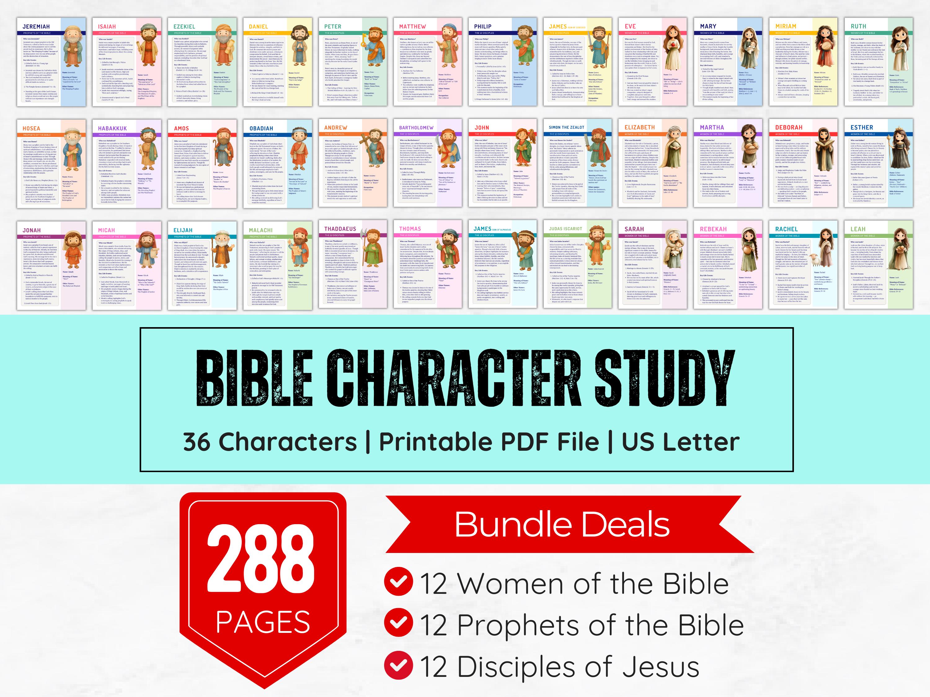 Bible Character Study Bundle | Women of the Bible, Prophets & Disciples ...