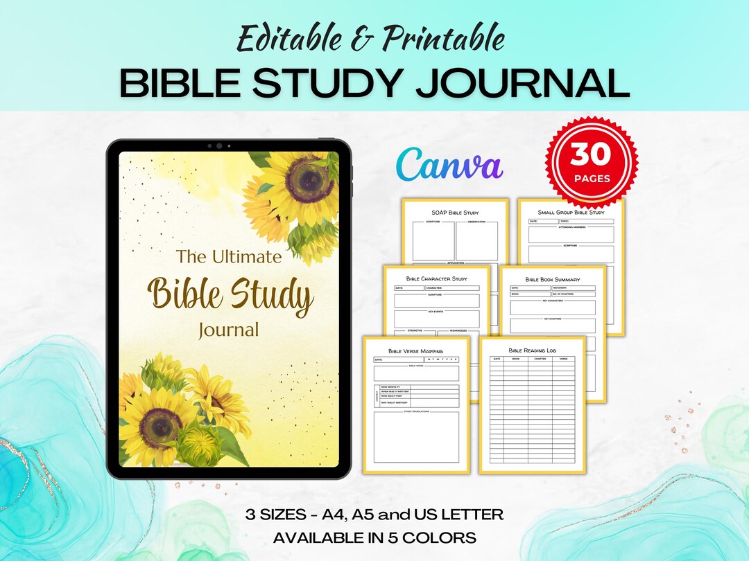 Bible Study Journal Guide Template Printable Bible Verse Mapping SOAP ...