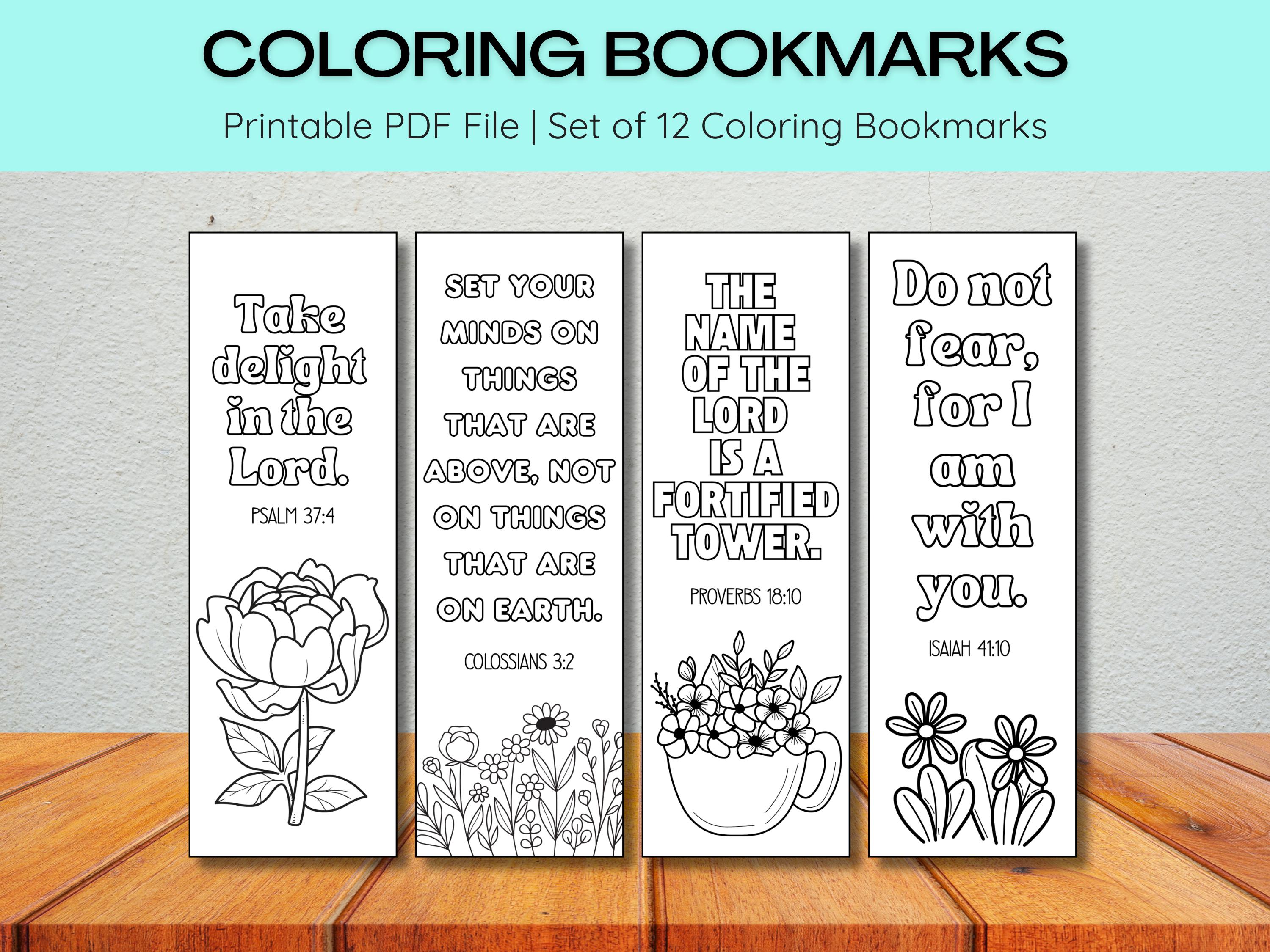 Printable Bible Verse Coloring Bookmarks for Kids – Christian Scripture ...