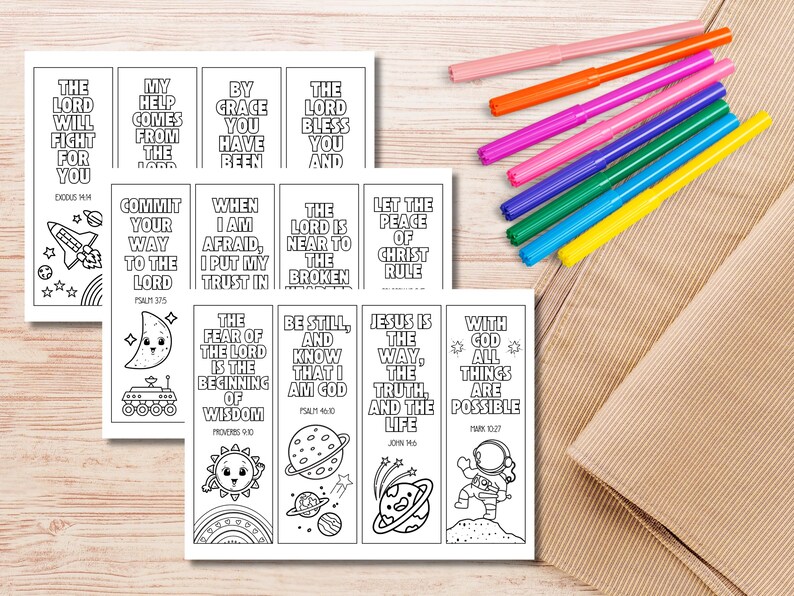 Printable Bible Verse Coloring Bookmarks for Kids – Christian Space ...