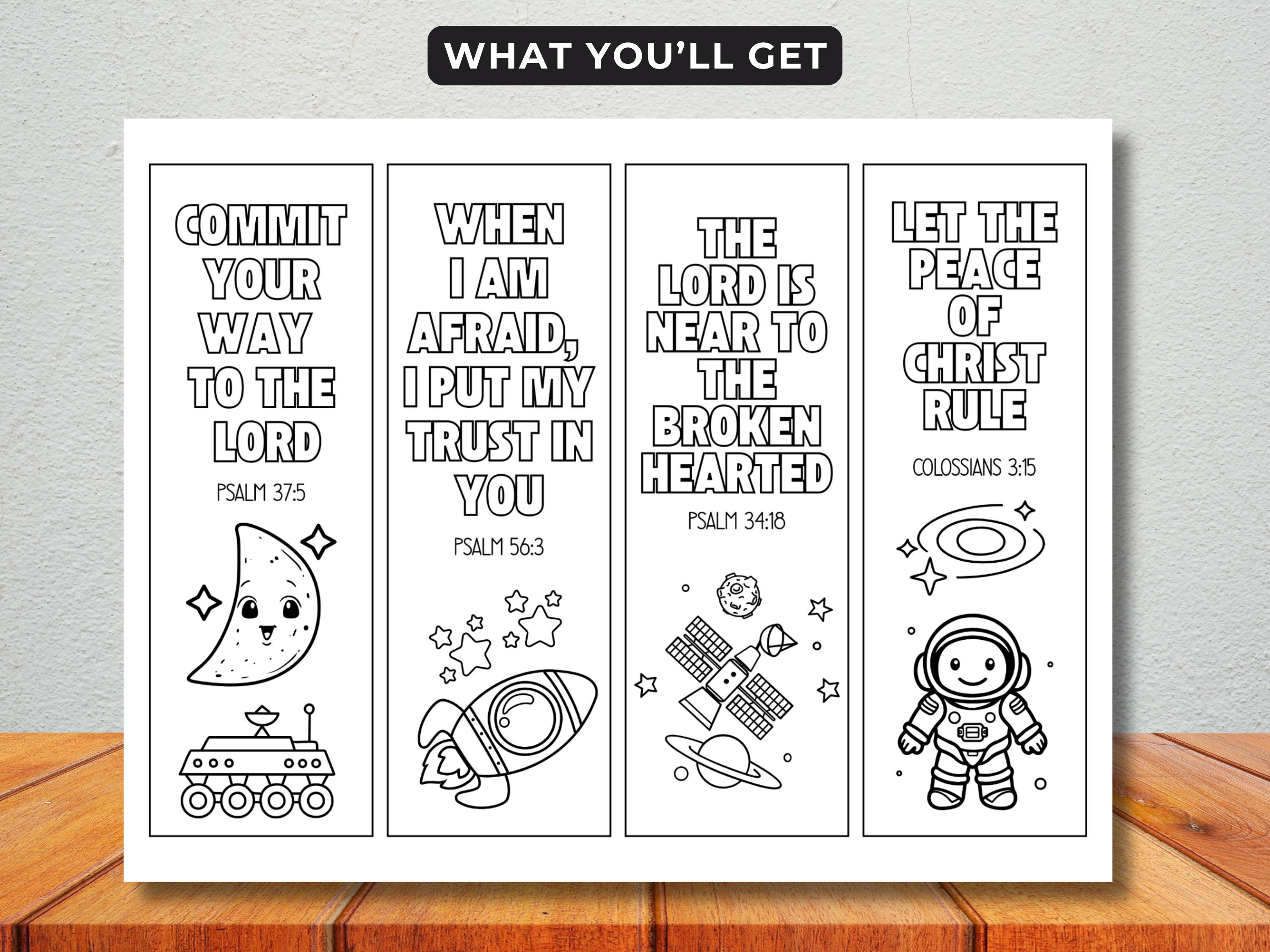 Printable Bible Verse Coloring Bookmarks for Kids – Christian Space ...