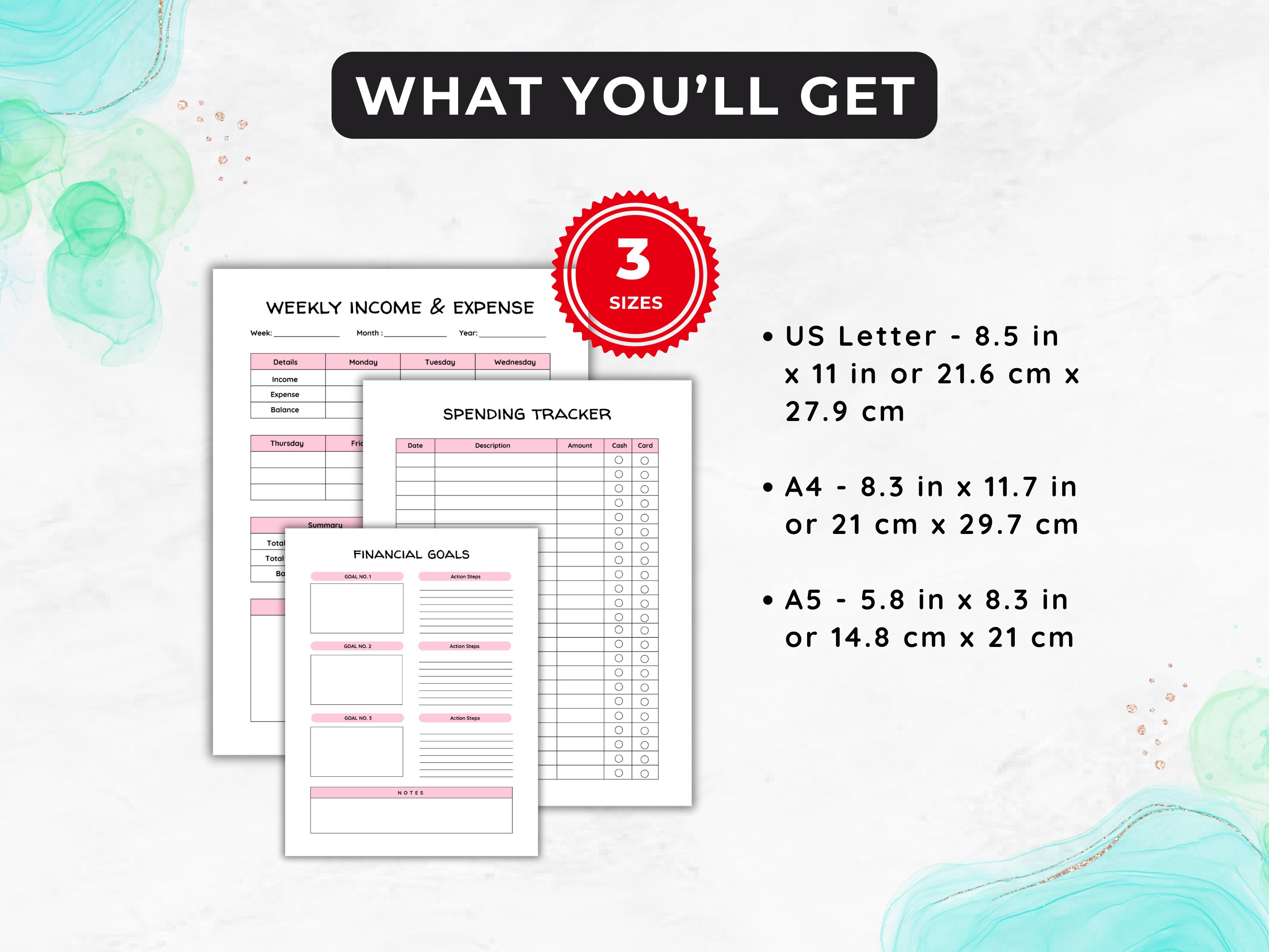 Budget Planner Book Digital Personal Financial Planner Income and ...