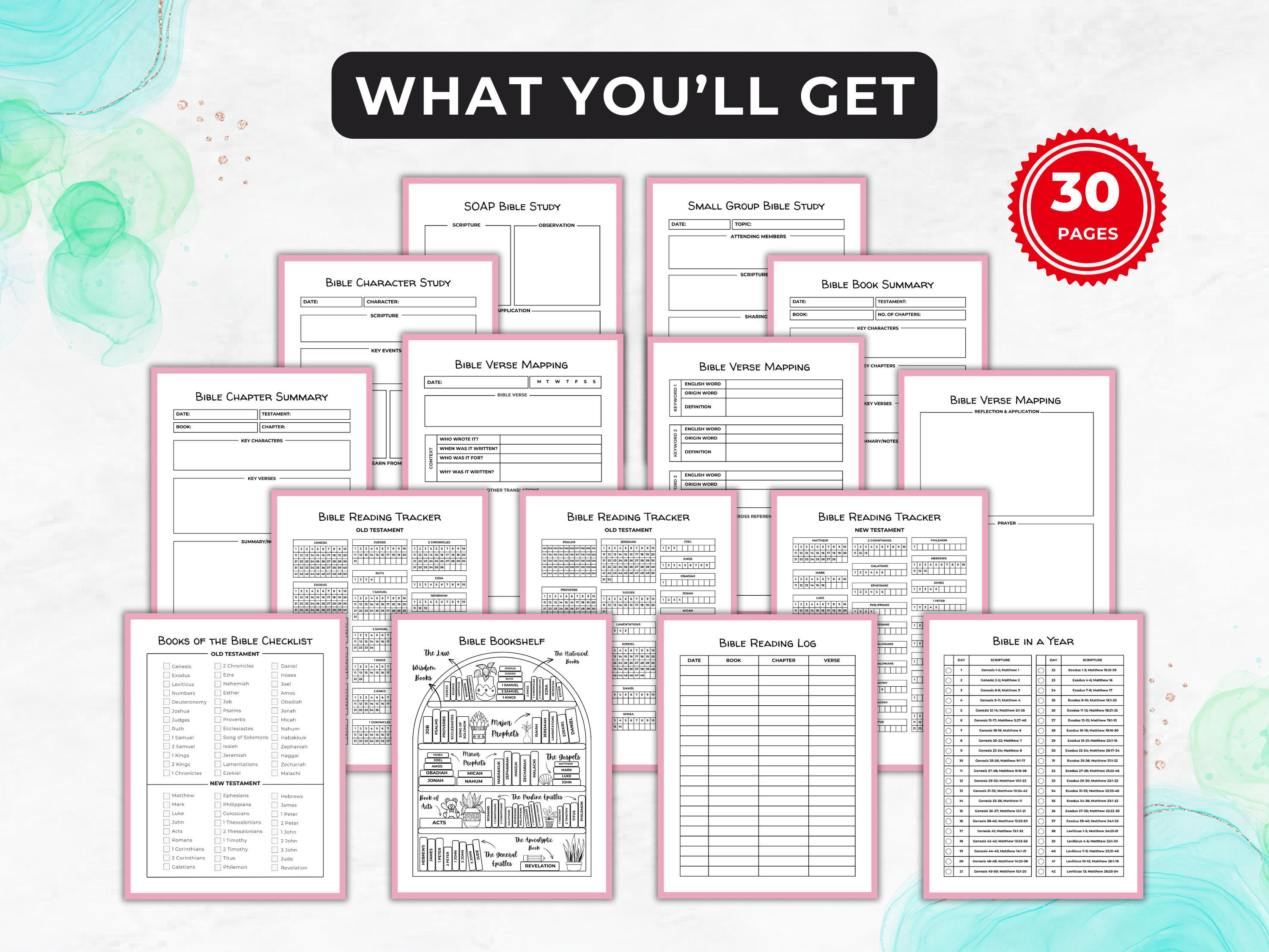 Bible Study Journal Guide Template Printable Bible Verse Mapping SOAP ...