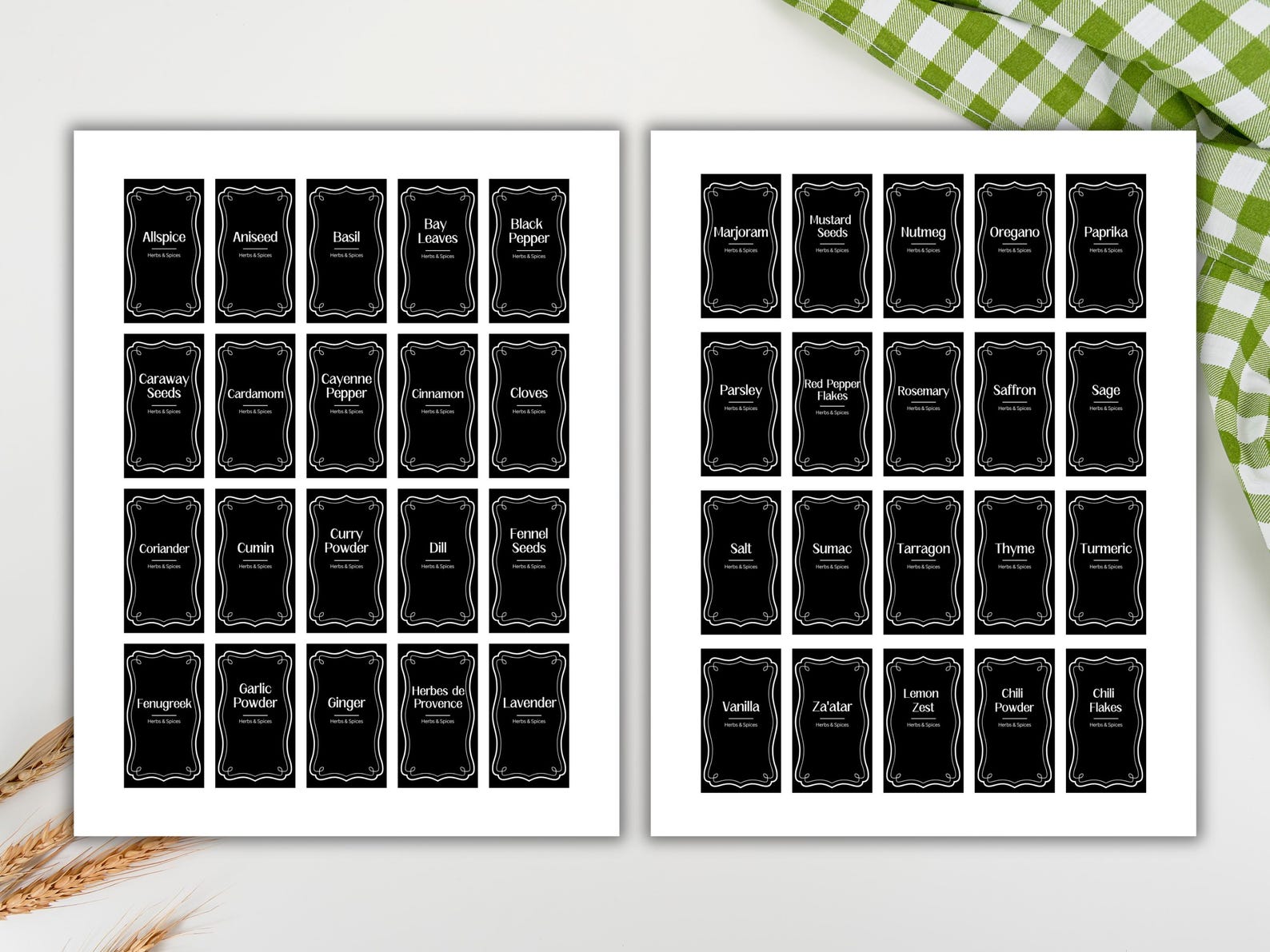 Spice Labels Spice Rack Labels Minimalist Labels Spice Jars Labels ...