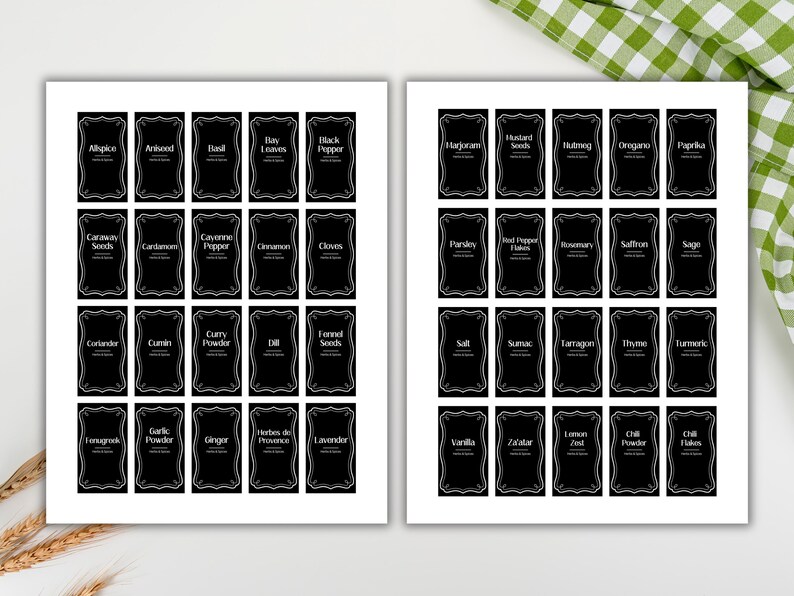 Spice Labels Spice Rack Labels Minimalist Labels Spice Jars Labels ...