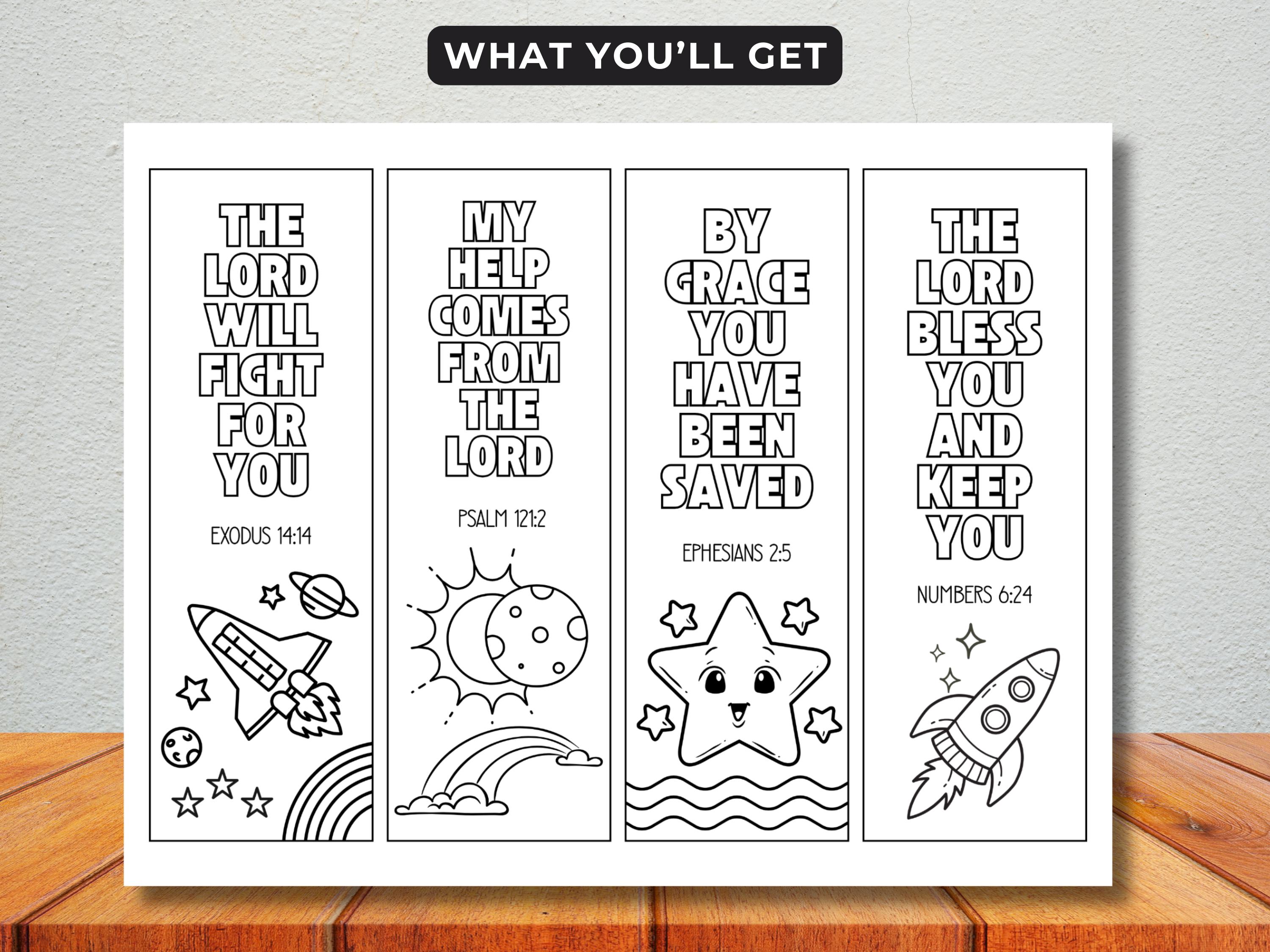 Printable Bible Verse Coloring Bookmarks for Kids – Christian Space ...