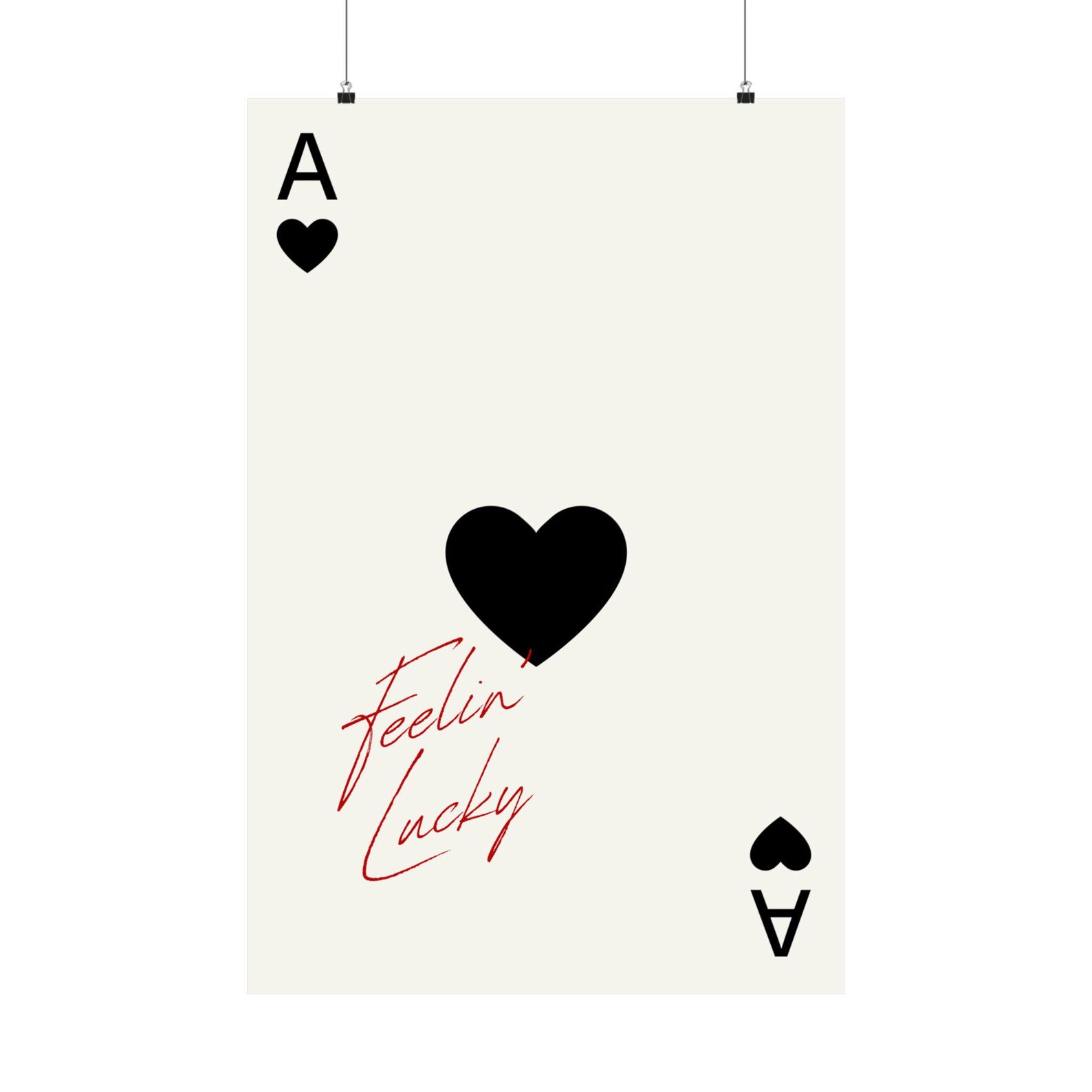 Lucky Ace Playing Card Poster - Etsy