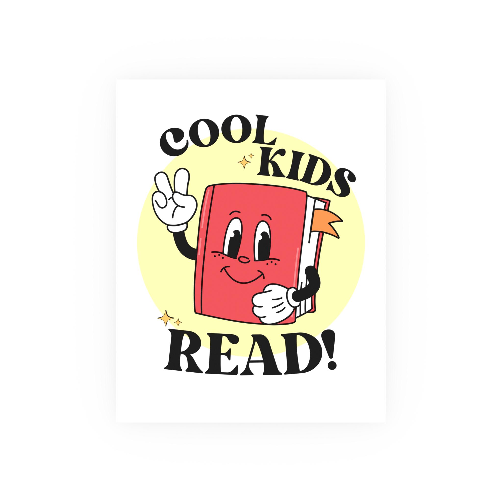 Retro Kids Reading Poster - Etsy