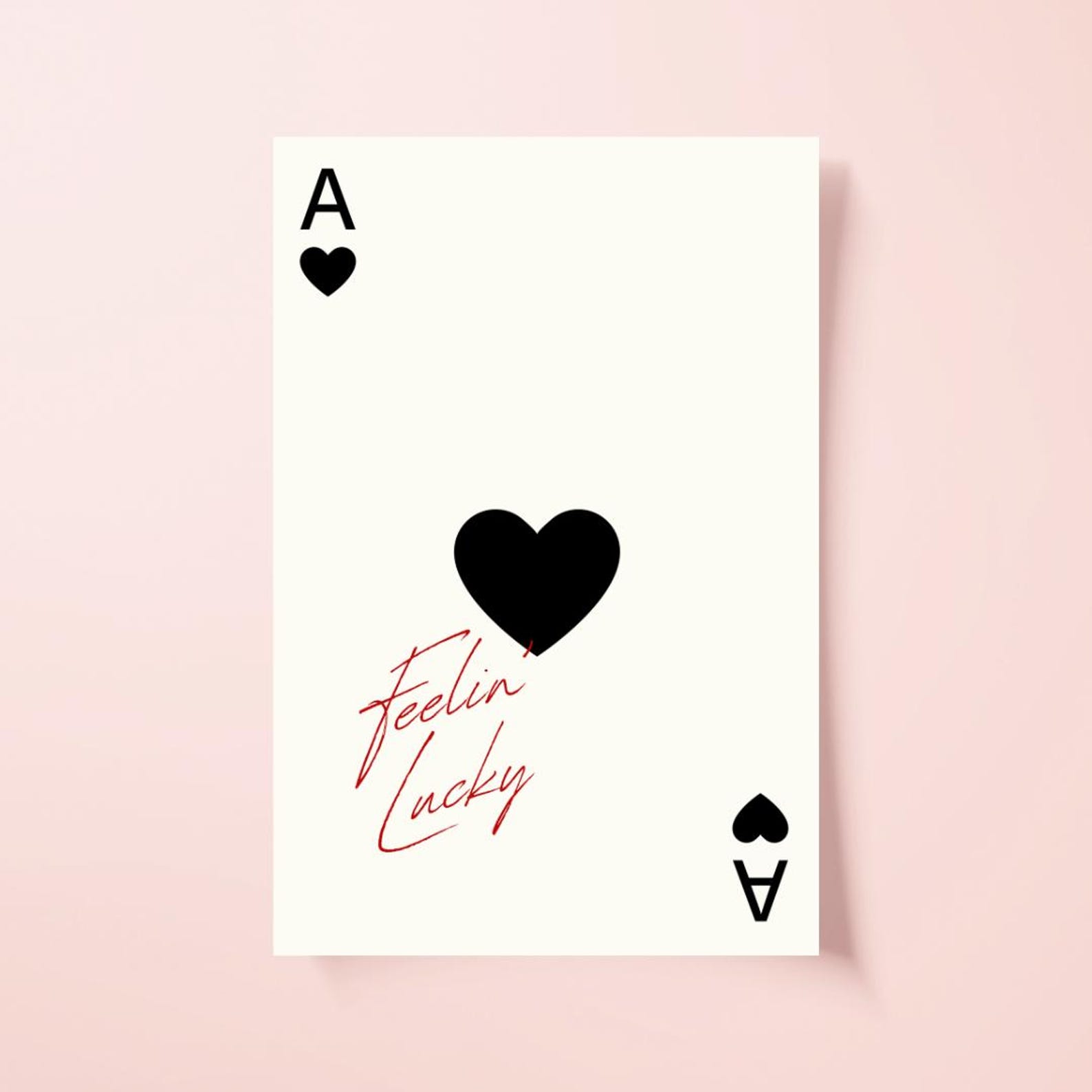 Lucky Ace Playing Card Poster - Etsy