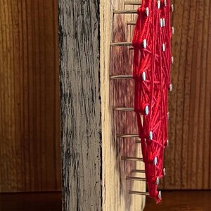 Red Heart String Art on Rustic Block - Etsy