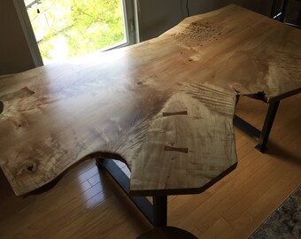 Live Edge Figured Maple Slab Table Top | Etsy