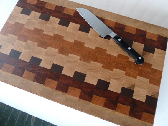 Patchwork End Grain Chopping Block | Etsy