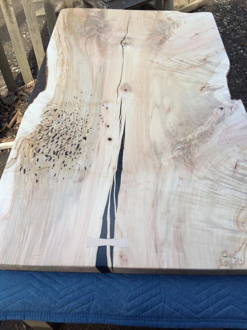 Figured Crotch Maple Live Edge Slab Table - Etsy