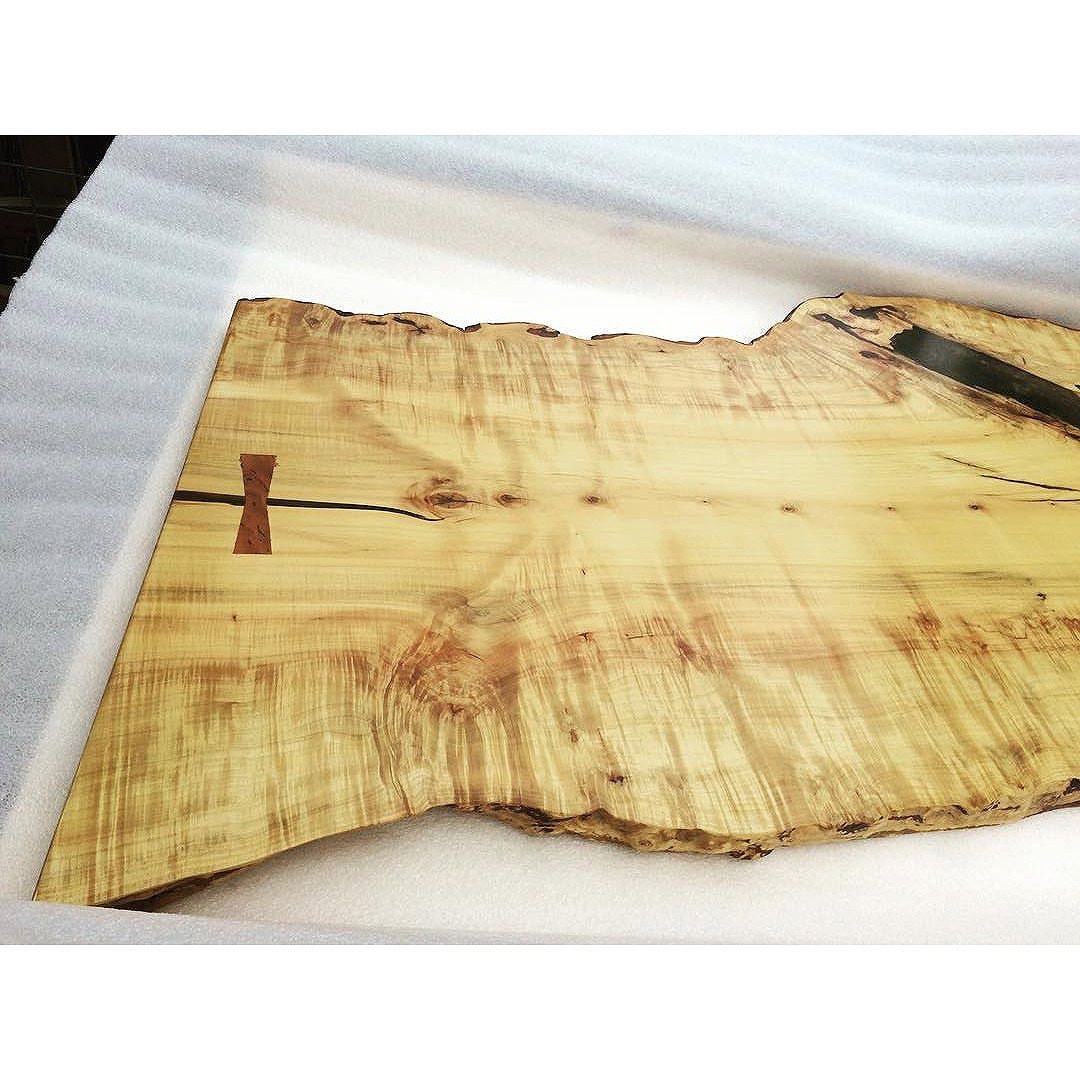 Live Edge Figured Maple Slab Table Top - Etsy