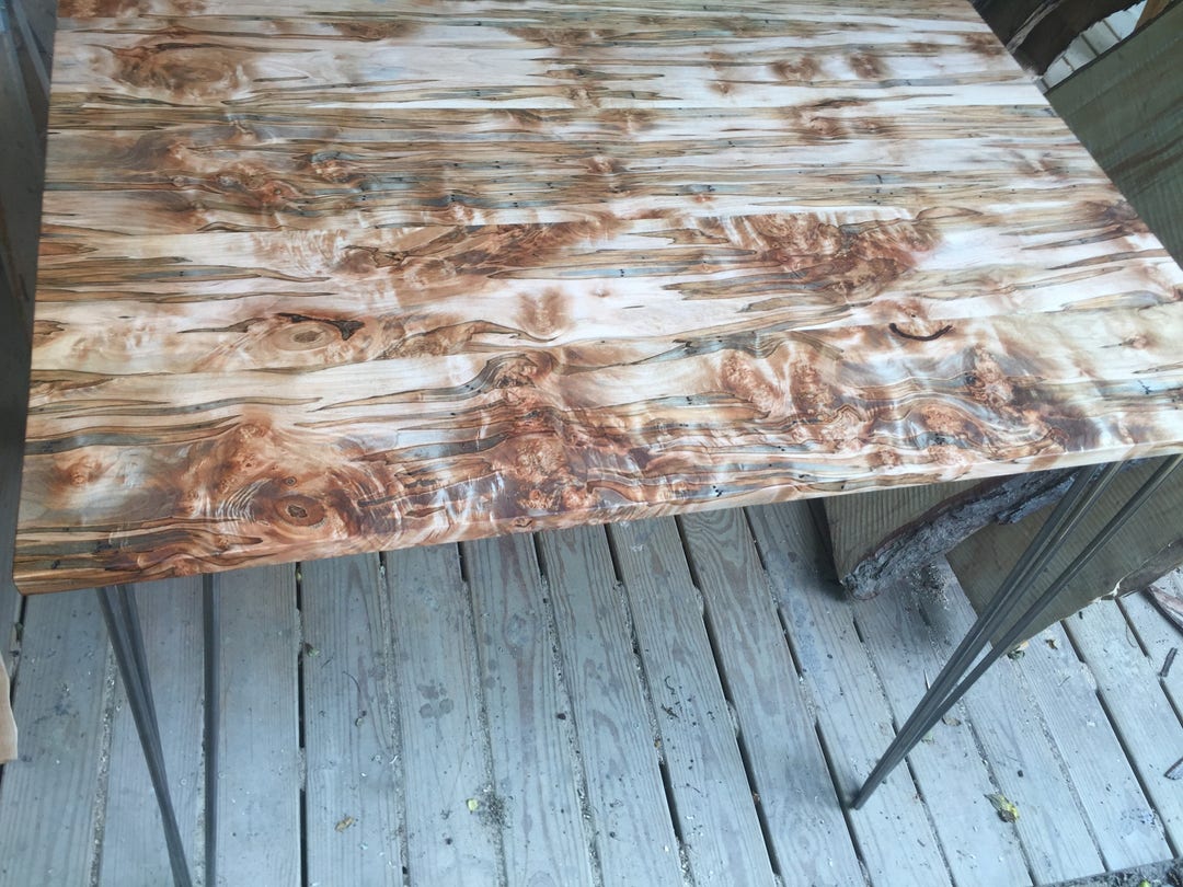 Burl Maple Hairpin Table - Etsy