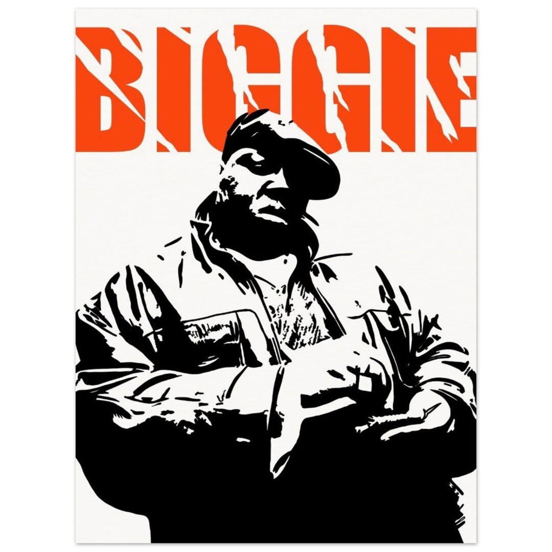 Wall Art Drawn Biggie Smalls, Rap Art Print, Tupac and Biggie Art ...