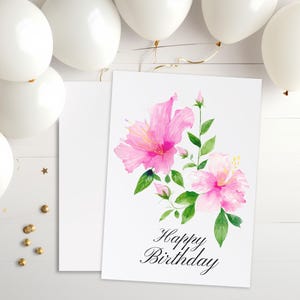 Printable Flower Birthday Card | Birthday Card Printable | Digital ...