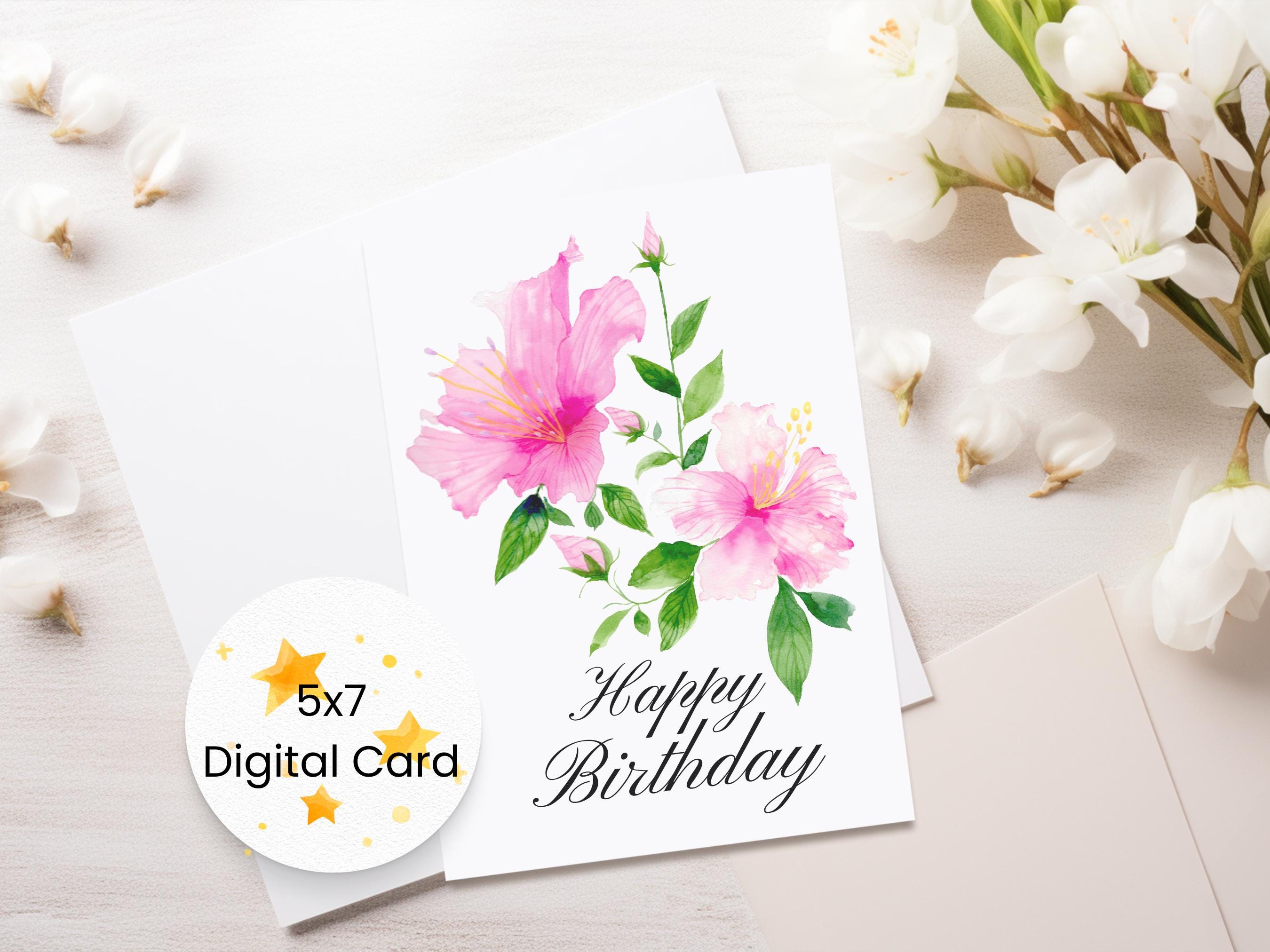 Printable Flower Birthday Card | Birthday Card Printable | Digital ...
