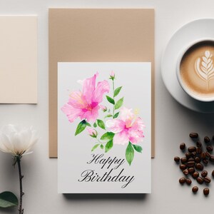 Printable Flower Birthday Card | Birthday Card Printable | Digital ...