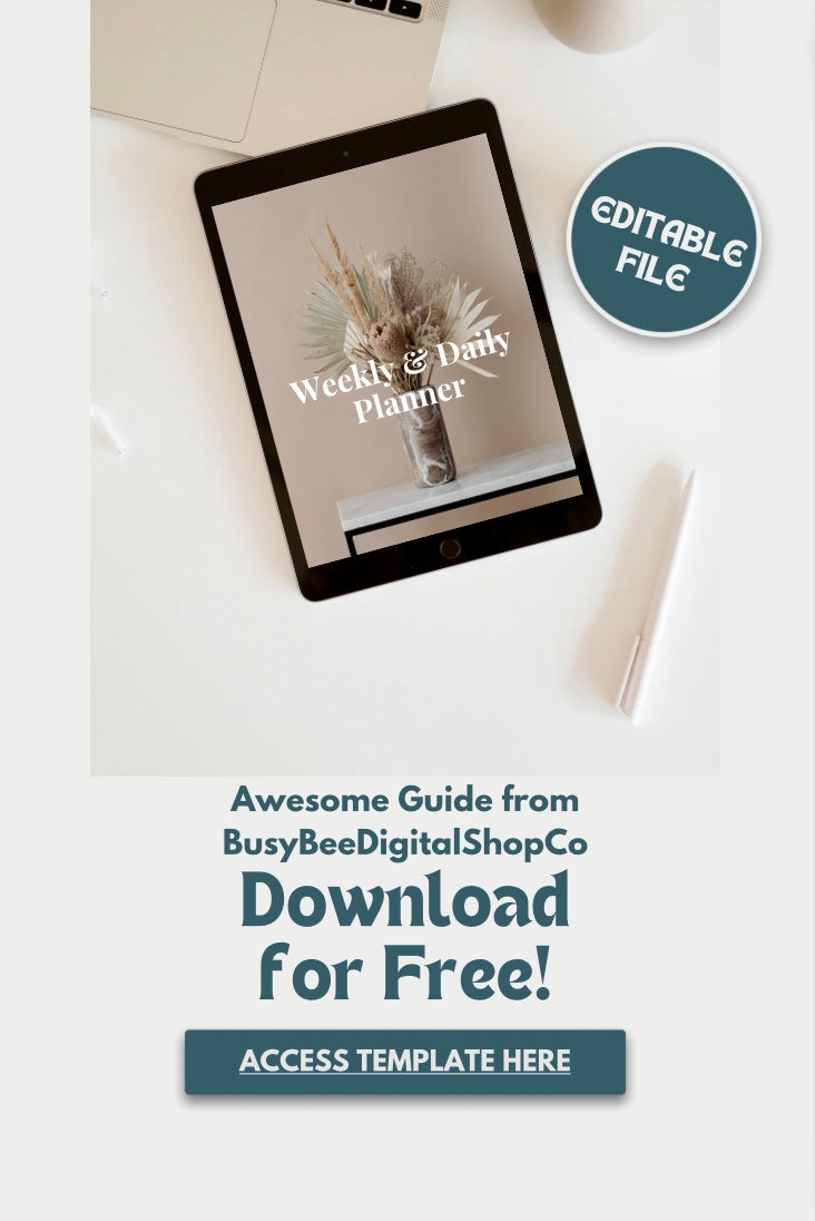 Daily & Weekly Planner Template: EDITABLE and PRINTABLE - Etsy