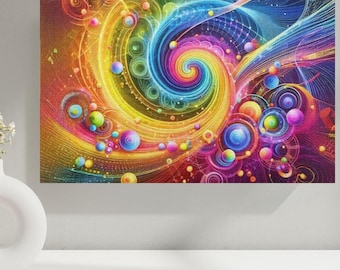Colorful Rainbow Waves Puzzle 250/500 Pieces, Psychedelic Waves Jigsaw ...