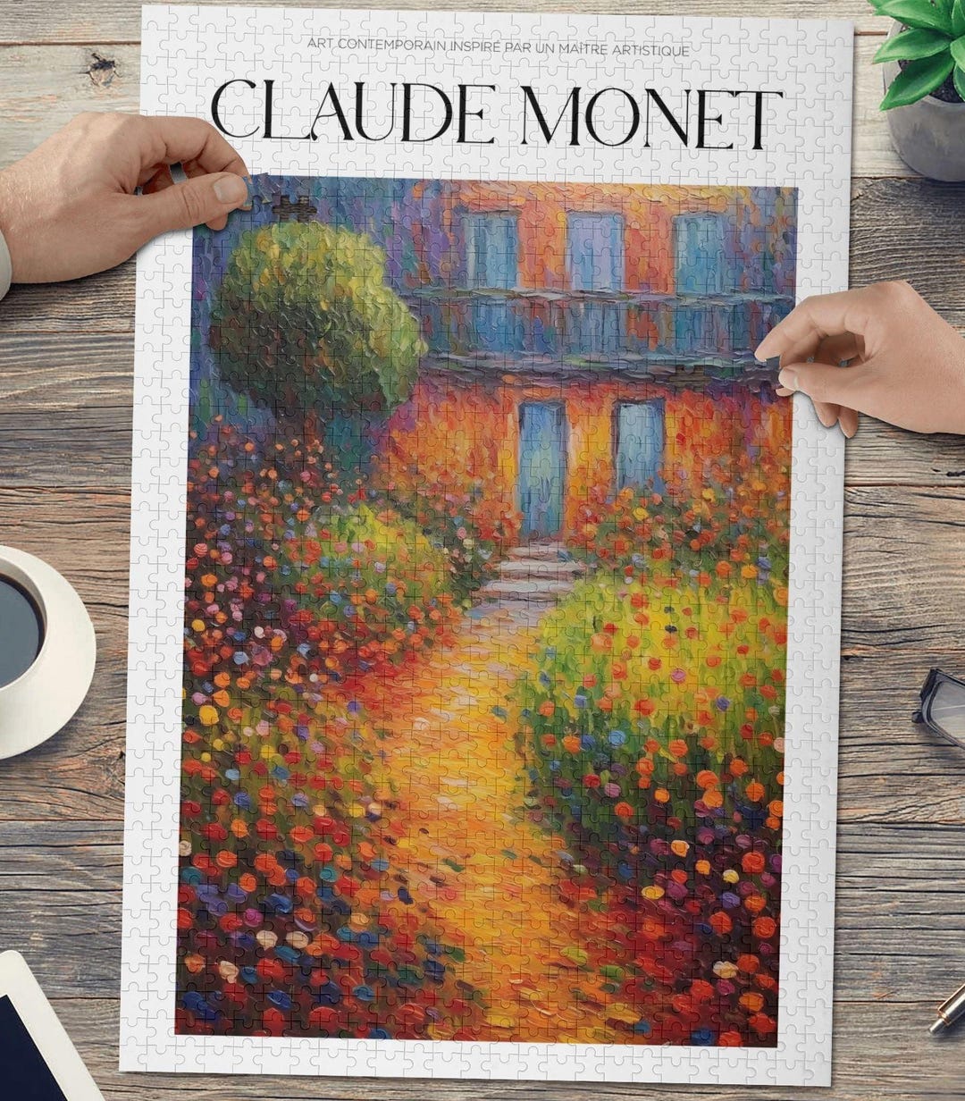 Claude Monet Wall Art Puzzle 300/500/1000 Pieces, Wooden Jigsaw Puzzle ...