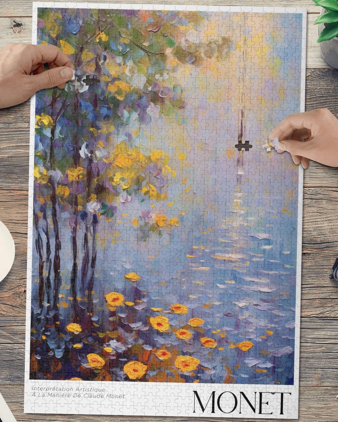 Claude Monet Wall Art Puzzle 300/500/1000 Pieces, Wooden Jigsaw Puzzle ...
