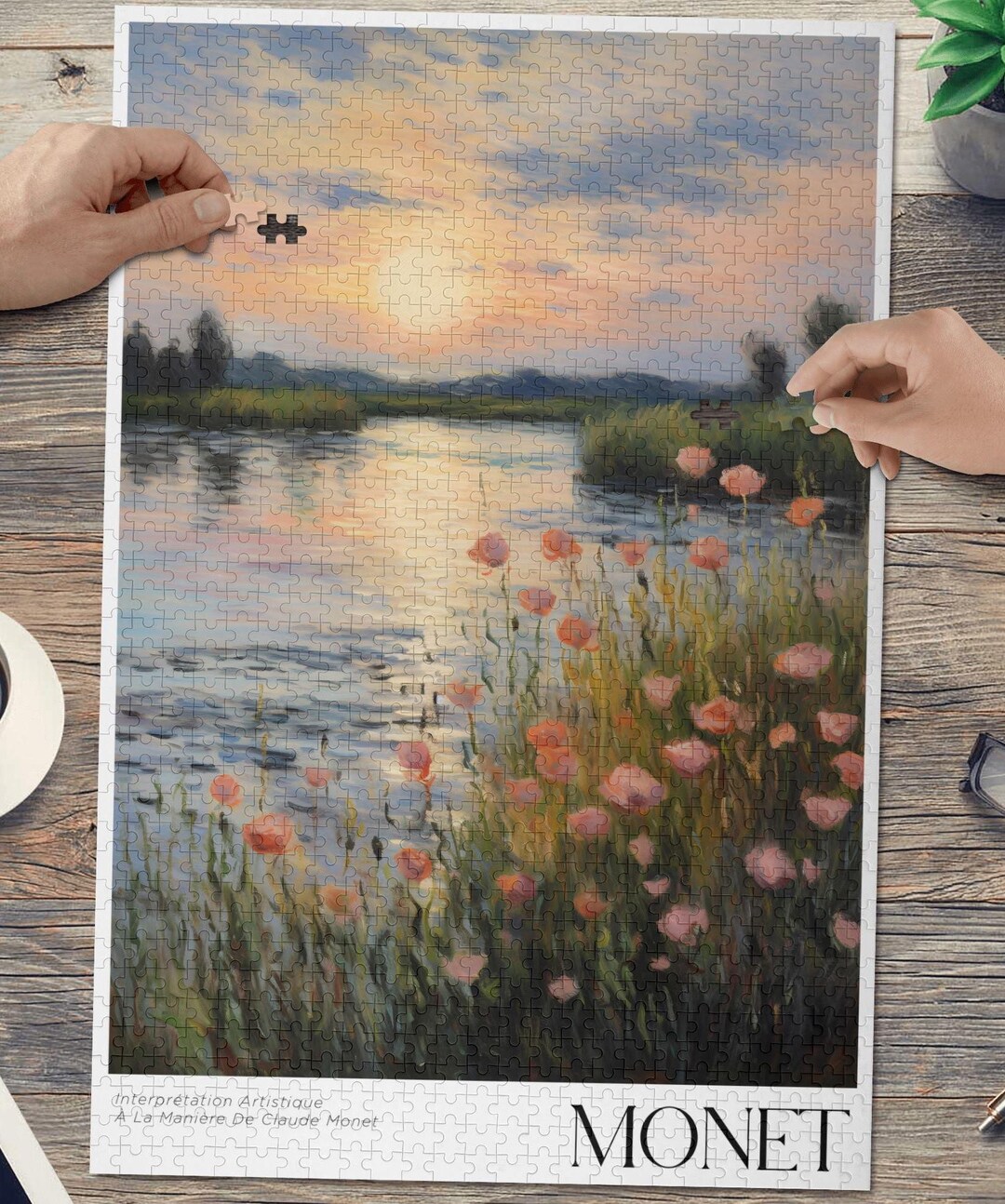 Claude Monet Wall Art Puzzle 300/500/1000 Pieces, Wooden Jigsaw Puzzle ...